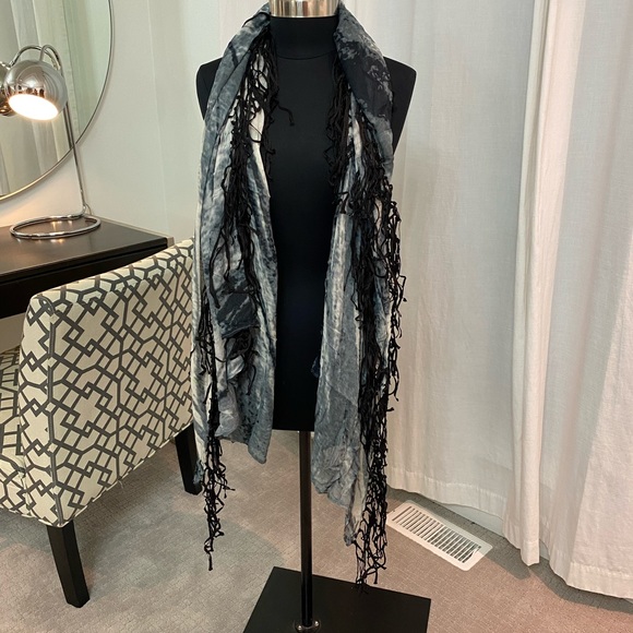 Accessories | New Black Gray White Silk Tassel Fringe Oversized Long ...